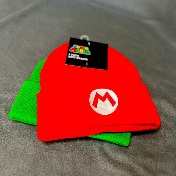 Nintendo | Accessories | Super Mario 2 Pack Knit Beanie | Poshmark